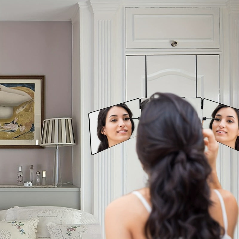 TrioView - 360° Rotatable 3-Sided Mirror with Adjustable Height – Hypebay